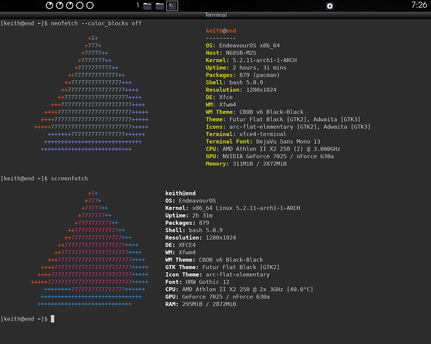 EOS screenfetch and neofetch - Lounge - EndeavourOS