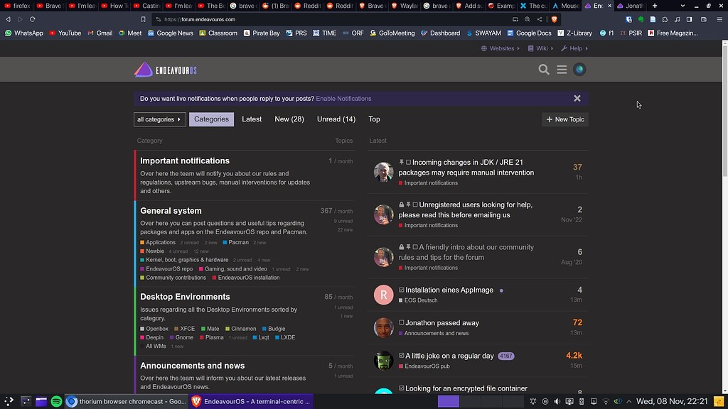 Cursor changes on running browser with Wayland - Pacman & AUR helpers - EndeavourOS