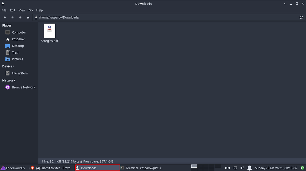 Show thunar icon in panel window buttons - XFCE - EndeavourOS