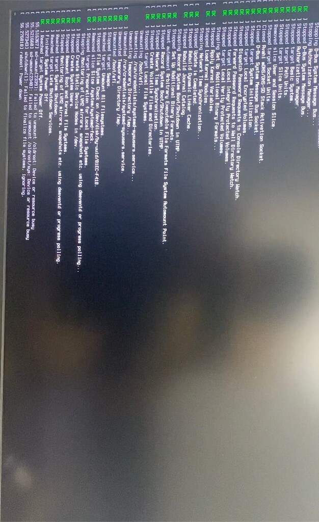 Failed to unmount /oldroot and failed to finialize file systems - Newbie - EndeavourOS