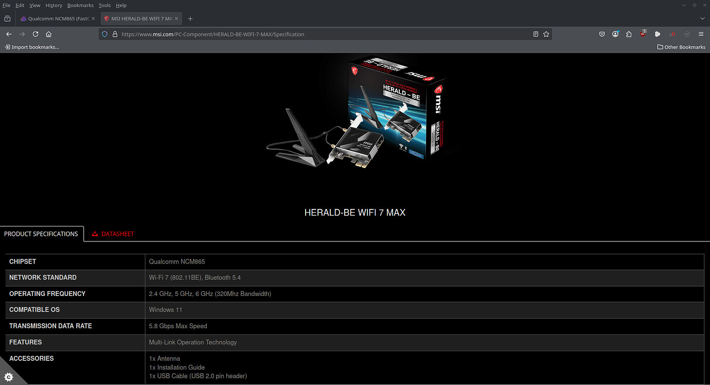 Qualcomm NCM865 (FastConnect 7800 WiFi 7) problems - Kernel, boot ...