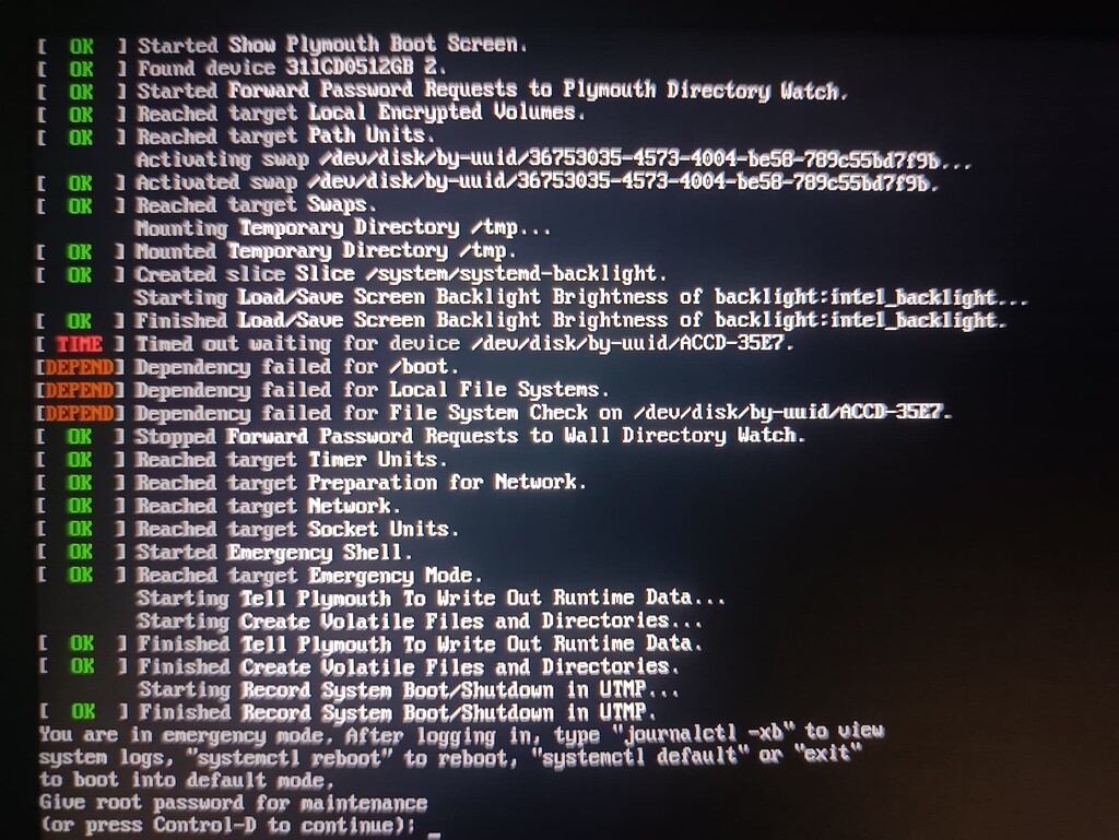 System won’t boot after update: failed to mount /boot - Newbie - EndeavourOS