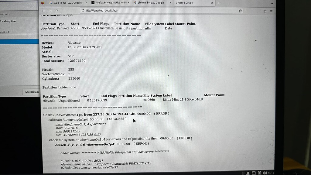 Can't make a partition on os drive - Newbie - EndeavourOS
