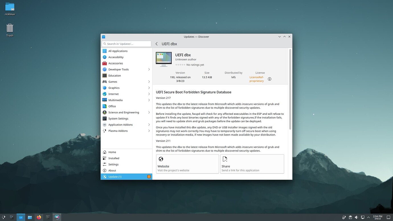 UEFI dbx update on Arch - Kernel, boot, graphics & hardware - EndeavourOS