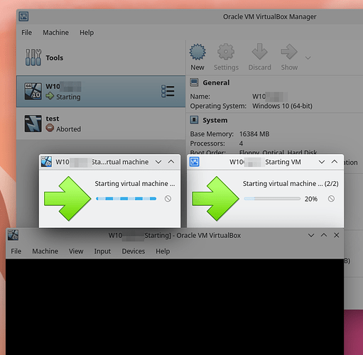 Virtualbox VMs stuck at start after recent update - Applications ...