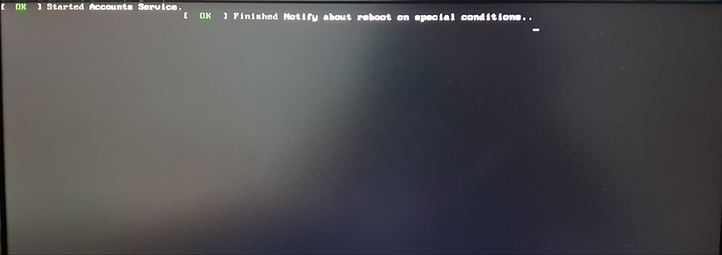 System wont boot, stuck at "Notify about reboot on special conditions" - Newbie - EndeavourOS