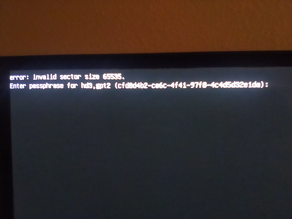 What could be causing an invalid sector size error at boot? - Newbie ...