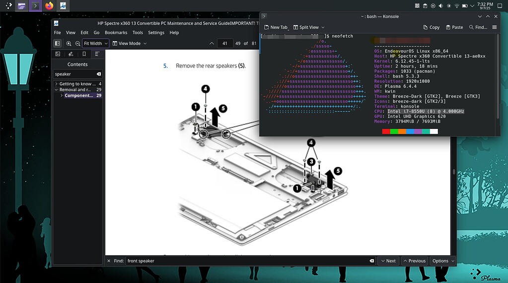 HP Spectre x360 / 2 of 4 speakers work - Newbie - EndeavourOS