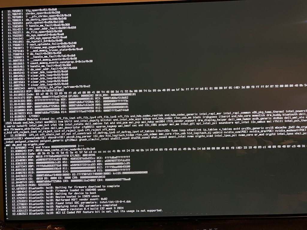 Failed Boot And Strange Messages Kernel Boot Graphics And Hardware Endeavouros