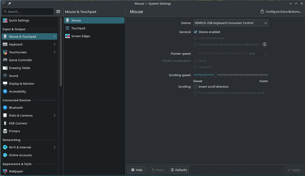 Keyboard driver keep popin in as mouse - Plasma - EndeavourOS