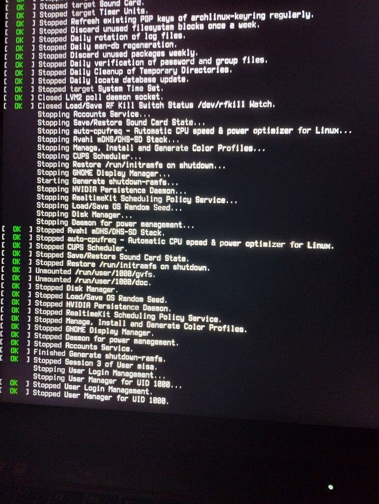 Freeze on shutdown - Kernel, boot, graphics & hardware - EndeavourOS