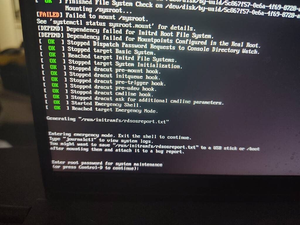 Loading kernel LTS Linux fails to boot - Newbie - EndeavourOS