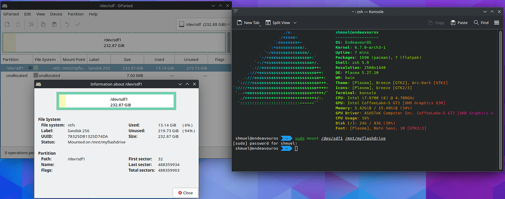 Flash drive is hard to mount on EOS - Kernel, boot, graphics & hardware - EndeavourOS