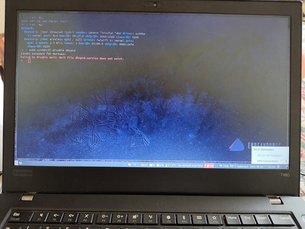 Wi-Fi network showing device not managed - Kernel, boot, graphics & hardware - EndeavourOS