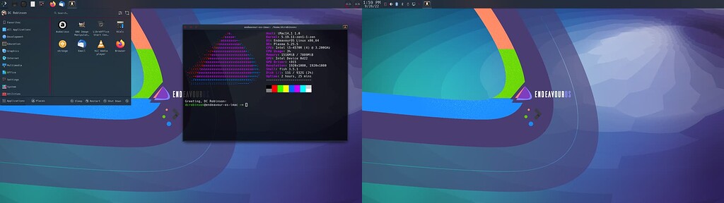 My desktop - Wallpaper art - EndeavourOS