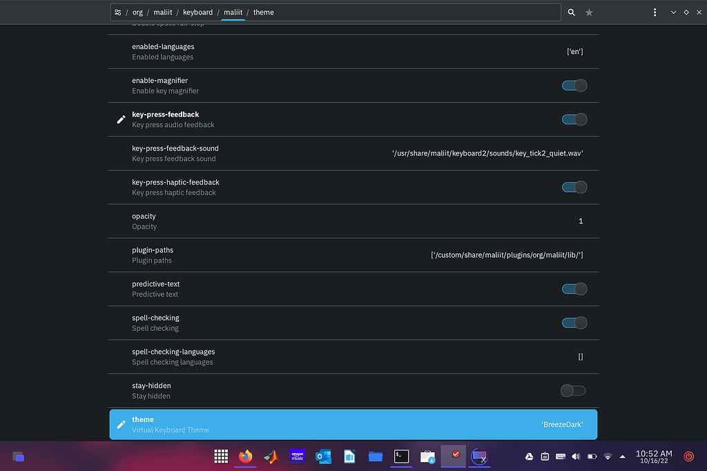 Can't Change Maliit Virtual Keyboard Theme - Plasma - EndeavourOS