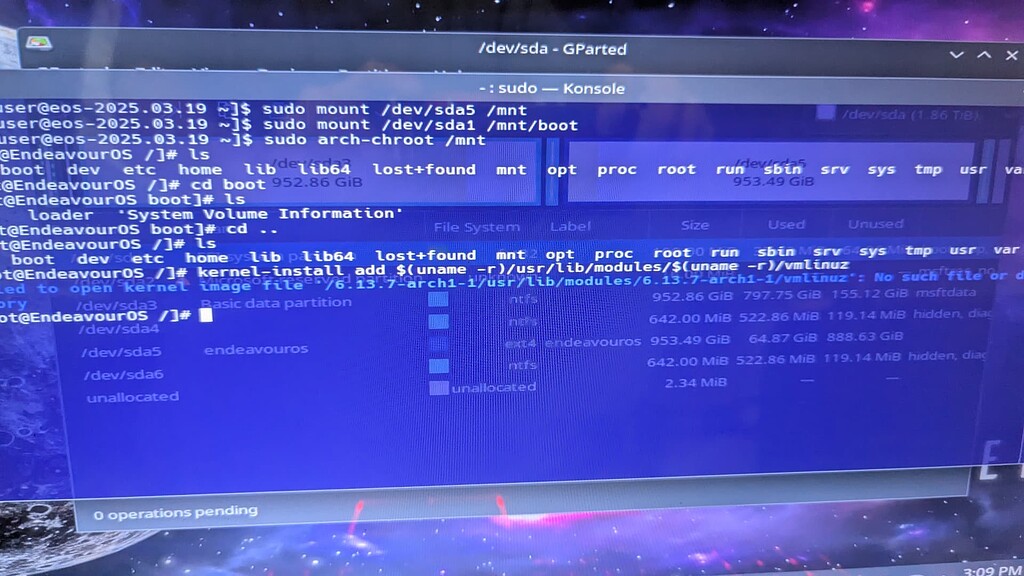 Need Help Rebuilding Systemd-boot - Kernel, boot, graphics & hardware - EndeavourOS