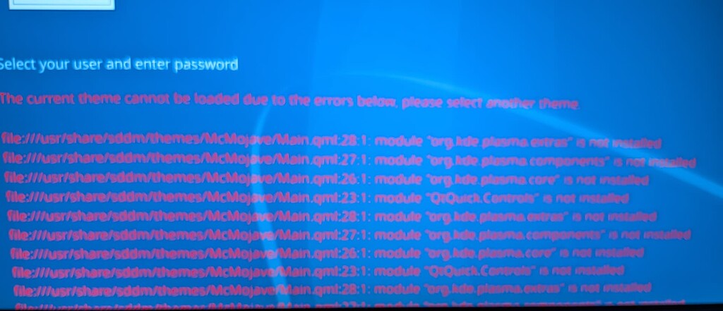 Login themes fail to load, Plasma module errors - Plasma - EndeavourOS