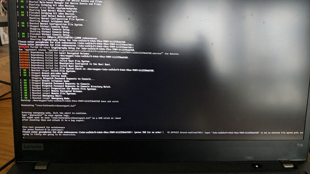 Decryption Problem At Boot Kernel Boot Graphics And Hardware Endeavouros