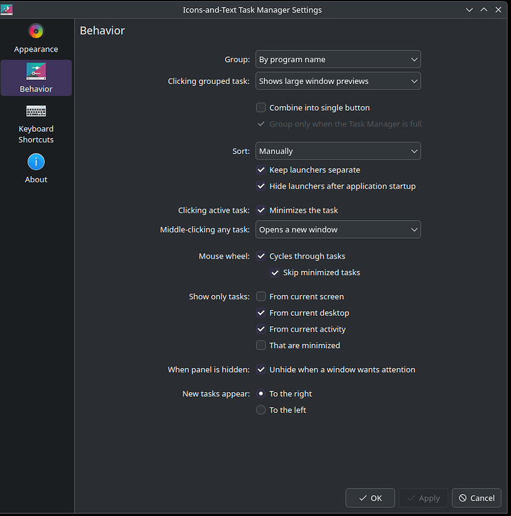 RESOLVED->KDE/PLASMA task manager config settings and HyperX USB headset config - Plasma ...