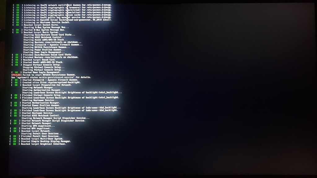System stuck on "Reached target Graphical Interface" after updating with Syu - Kernel, boot ...