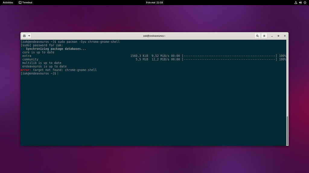 Chrome-gnome-shell - Gnome - EndeavourOS