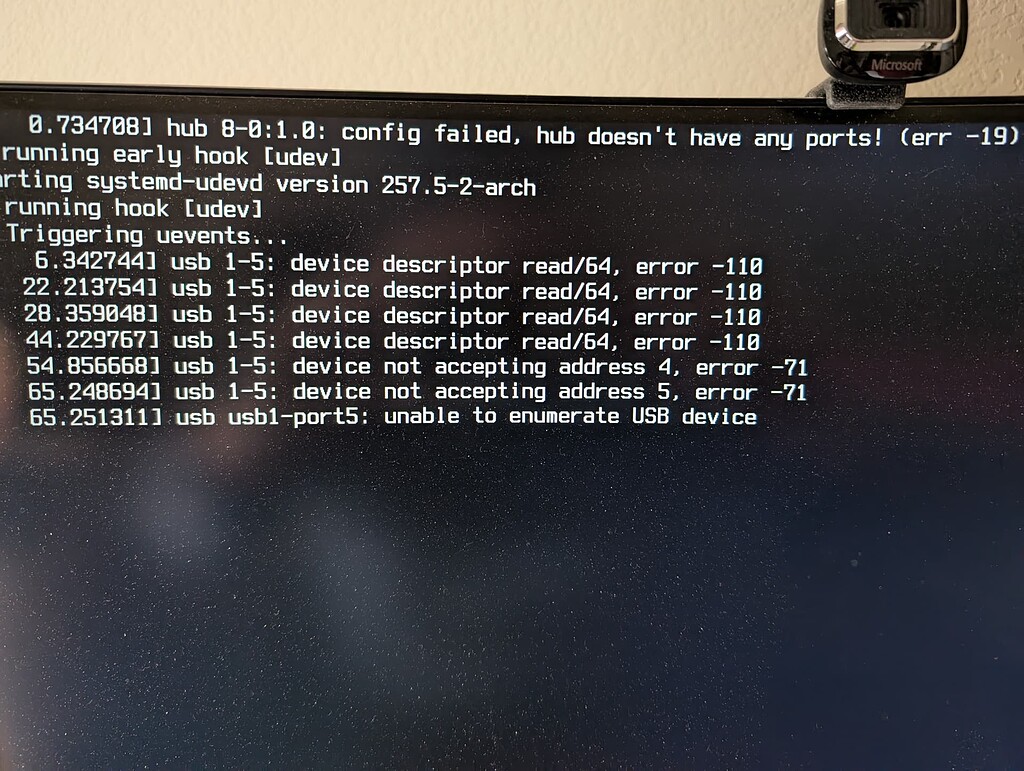 I Get The Shown Error Messages When I Boot Up Kernel Boot Graphics And Hardware Endeavouros