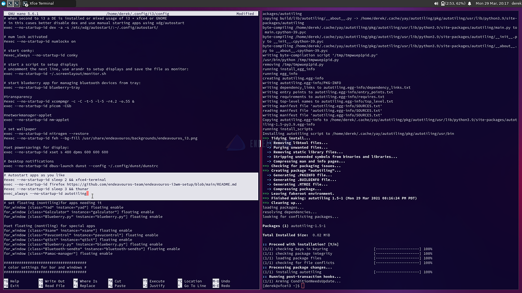 [Tutorial] Easy Setup: Endeavour XFCE + i3 tiling window manager ...