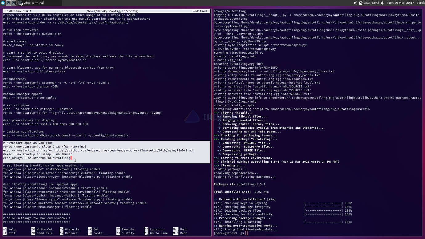 [Tutorial] Easy Setup: Endeavour XFCE + i3 tiling window manager - EndeavourOS development ...