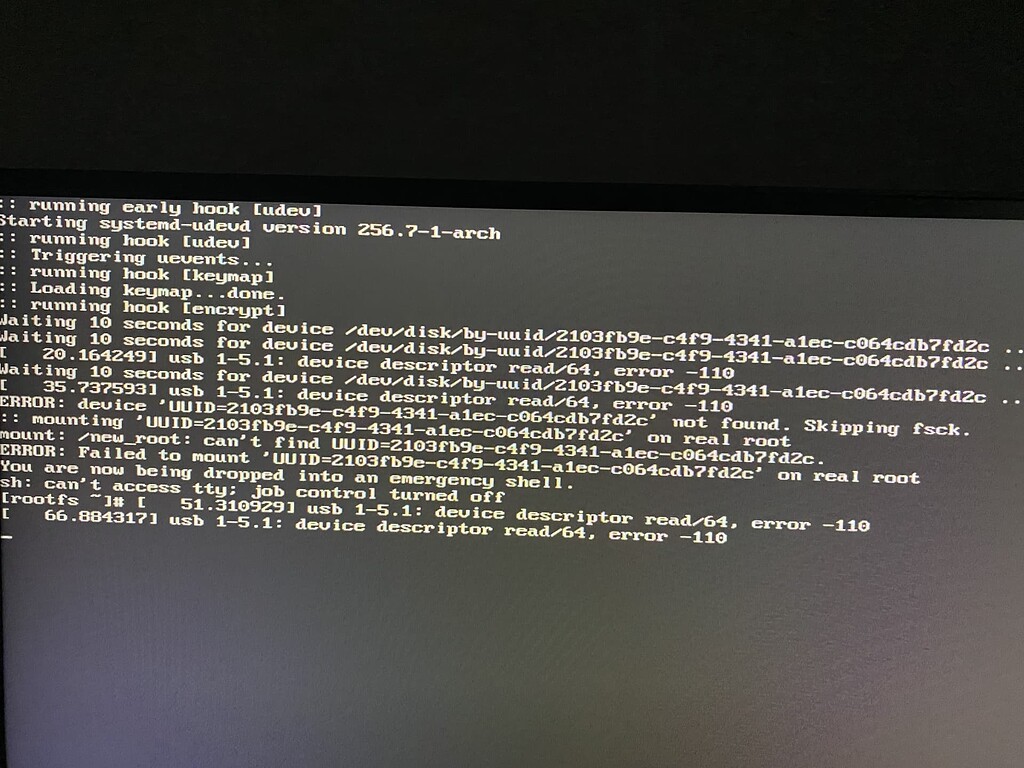 Error when the system starts (mkinitcpio) - Kernel, boot, graphics & hardware - EndeavourOS