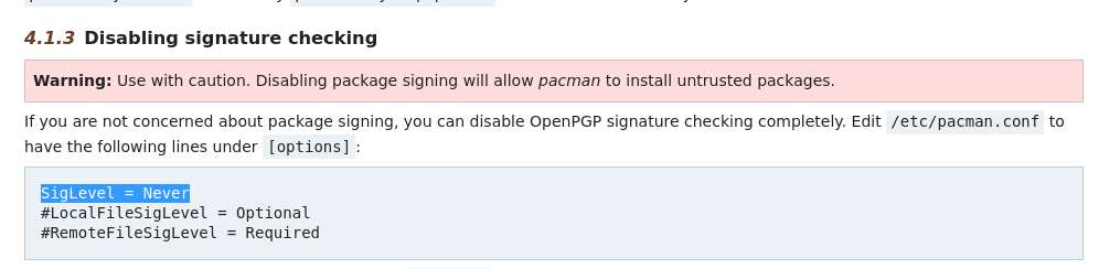 GPGME Error; failed to commit transaction (invalid or corrupted package (PGP Signature ...