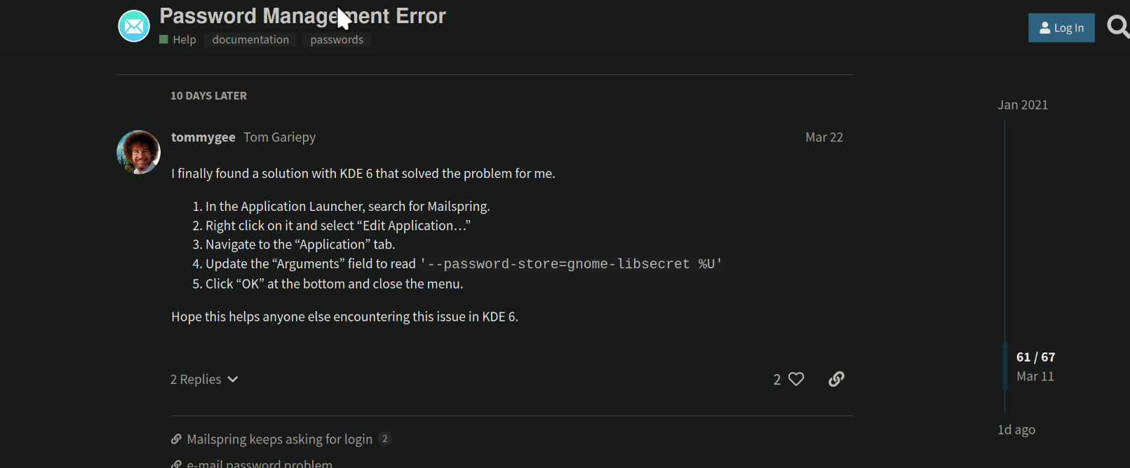 Mailspring error respnose via terminal considering klauncher (/usr/lib/kf5/klauncher) and ...