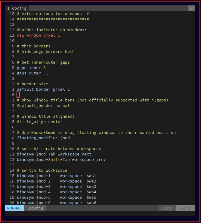 Vim borders - Applications - EndeavourOS