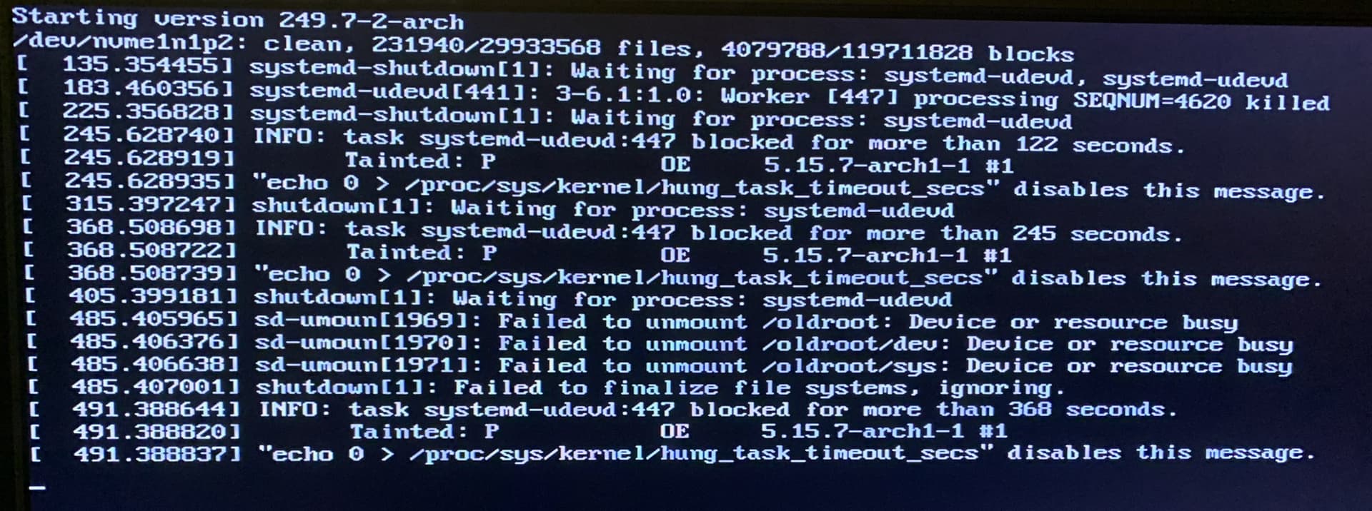 Waiting For Process Systemd udevd After Reboot Kernel Hardware Waiting For Process Systemd udevd After Reboot Kernel Hardware