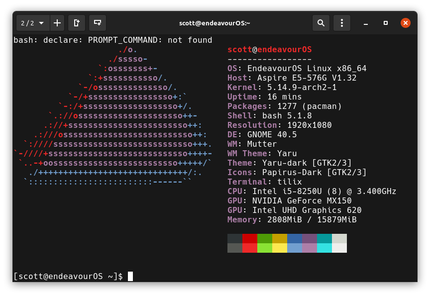 Bash Declare PROMPT COMMAND Not Found ERROR General System 