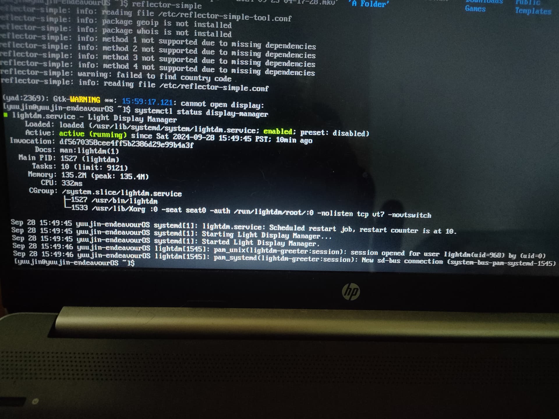 Updated my system and now it gives me a black screen with a blinking ...